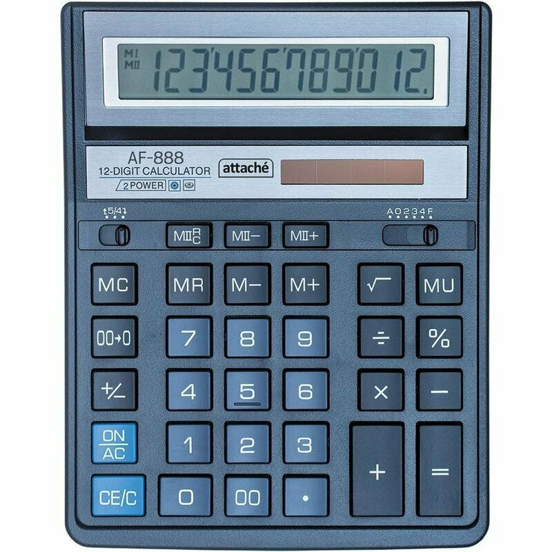 Калькулятор настольный Attache AF-888 12-разрядный синий 204х158х32 мм, 1572673