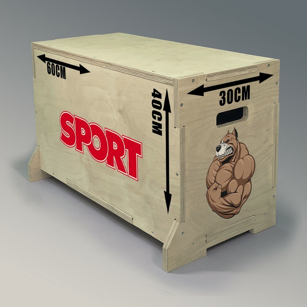 Плиобокс, тумба, опора для прыжков универсальный с принтом Спорт - 518