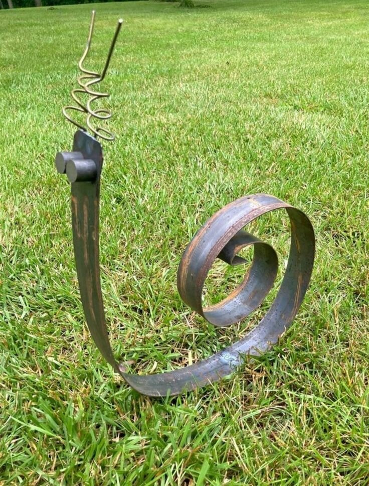 Садовая фигура улитки из металла без покраски