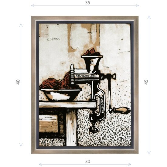 Картина Декор Депо Константина Малютина Мясорубка Матовый холст в раме 45х35 см