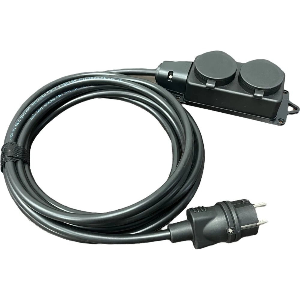 Силовой удлинитель iTOK с заземлением серии iconnect КГтп-ХЛ 3x2,5 мм, 2 гнезда, ip44, гост