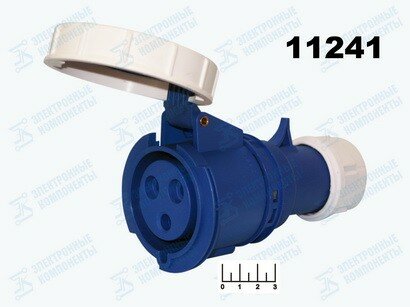 Разъем силовой гнездо 3pin 32A (2232) на кабель с крышкой