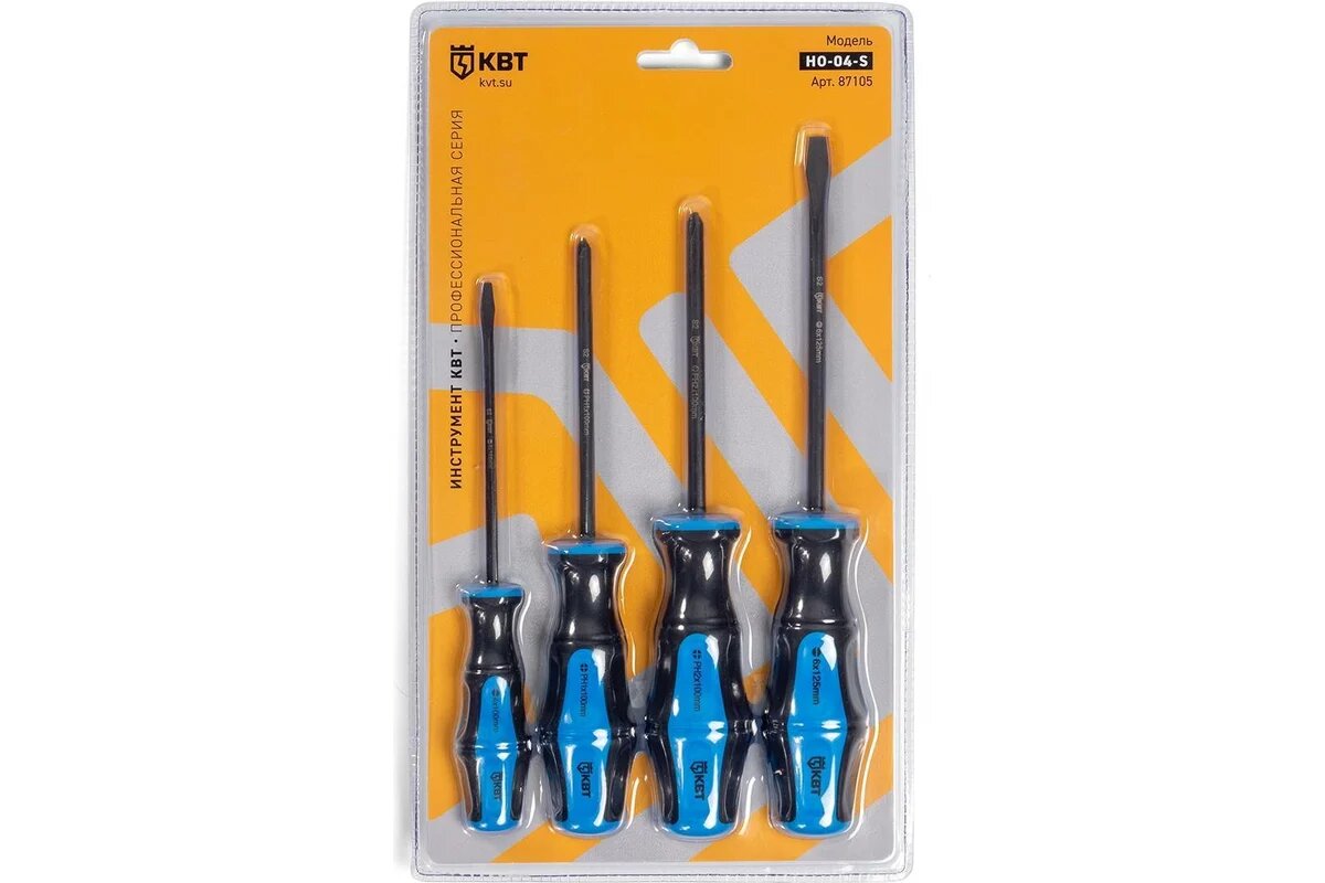 КВТ Мастер набор отверток из стали S2 НО-04-S 87105 для сборки и ремонта изделий