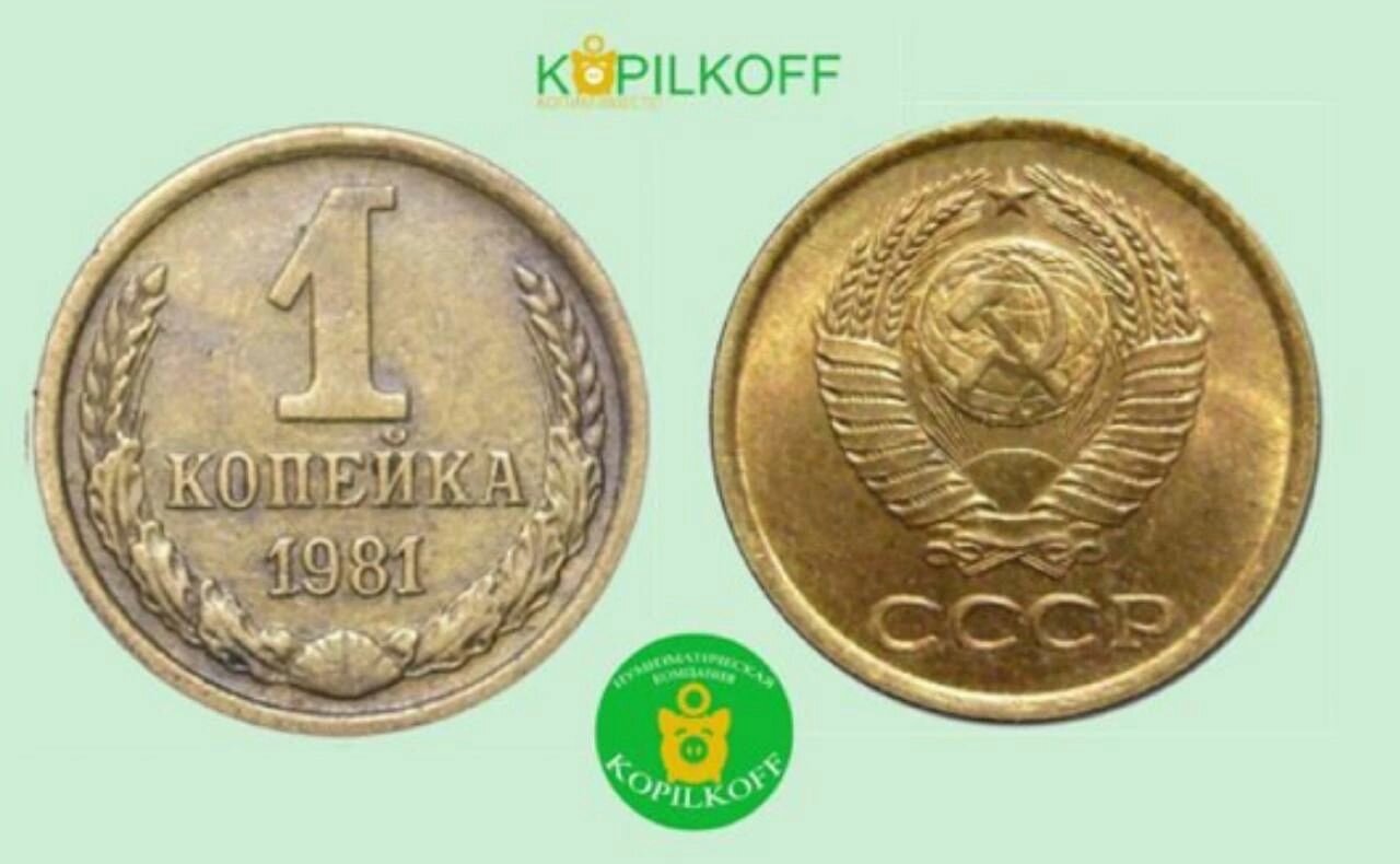 Монета 1 копейка 1981 г. в./Регулярного выпуска СССР/из оборота