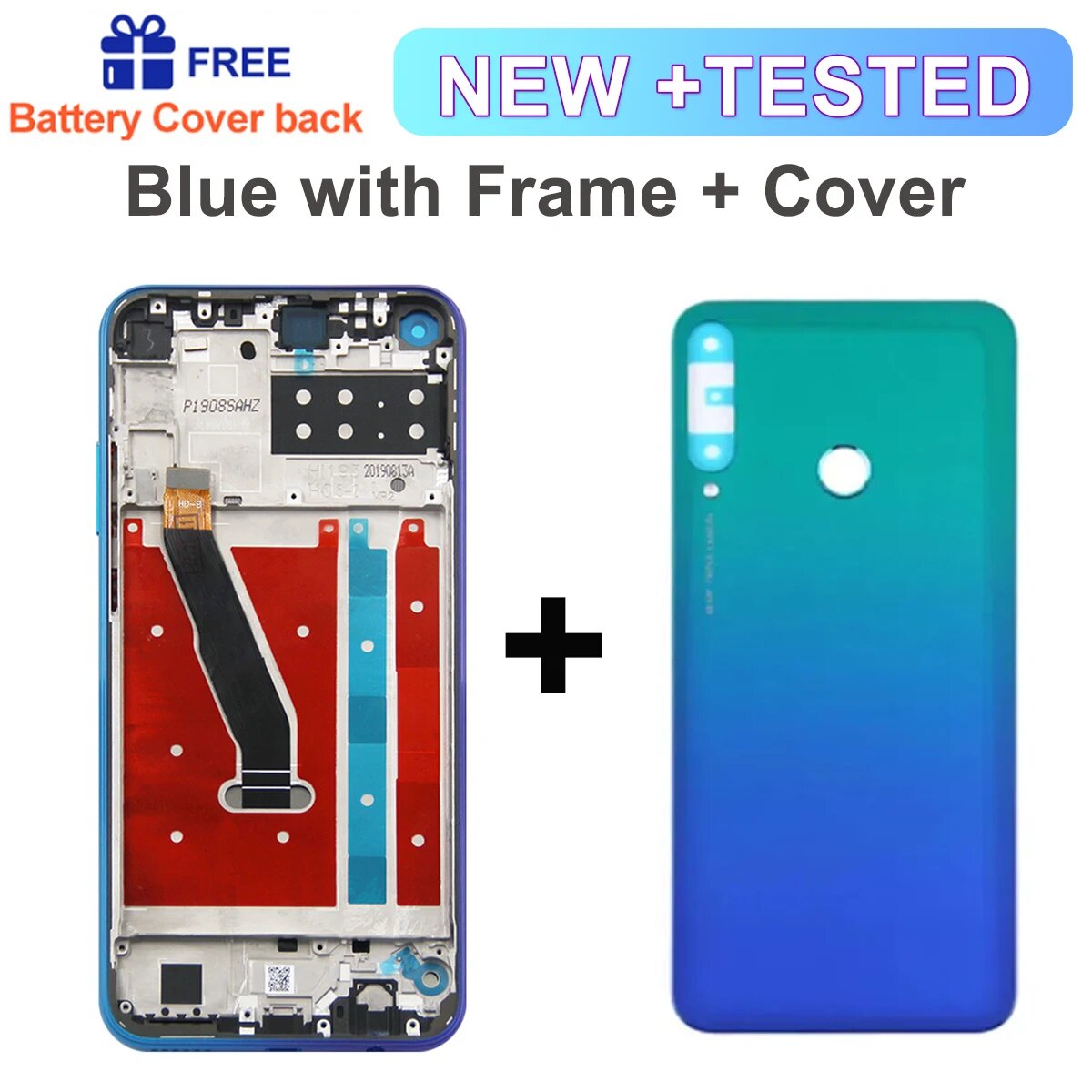 Дисплей 6,39 дюйма для Huawei P40 lite E L29, ЖК-дисплей с сенсорным экраном и дигитайзером в сборе для HUAWEI Y7P 2020 с заменой рамки Blue With Frame