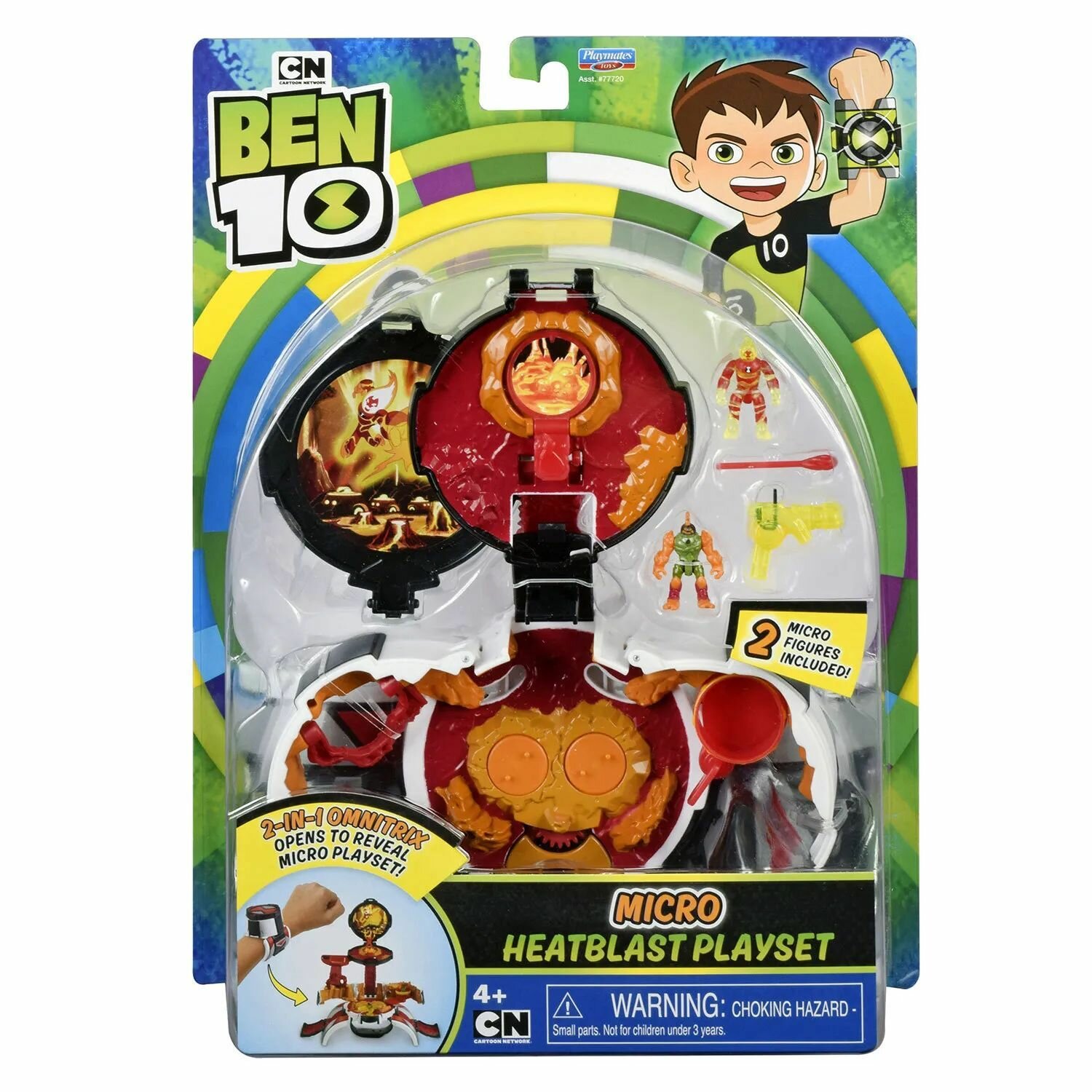 Игровой набор Микро мир Омнитрикс Бен 10 Человек Огонь Ben 10 Inside The Omnitrix Micro World Playset 77723
