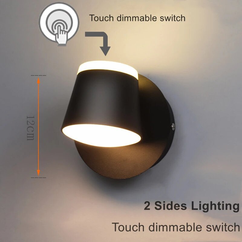 Настенная Светодиодная лампа в скандинавском стиле с выключателем, вращающийся на 350 градусов, с одной головкой, прикроватный светильник для чтения, освещение для спальни, отеля