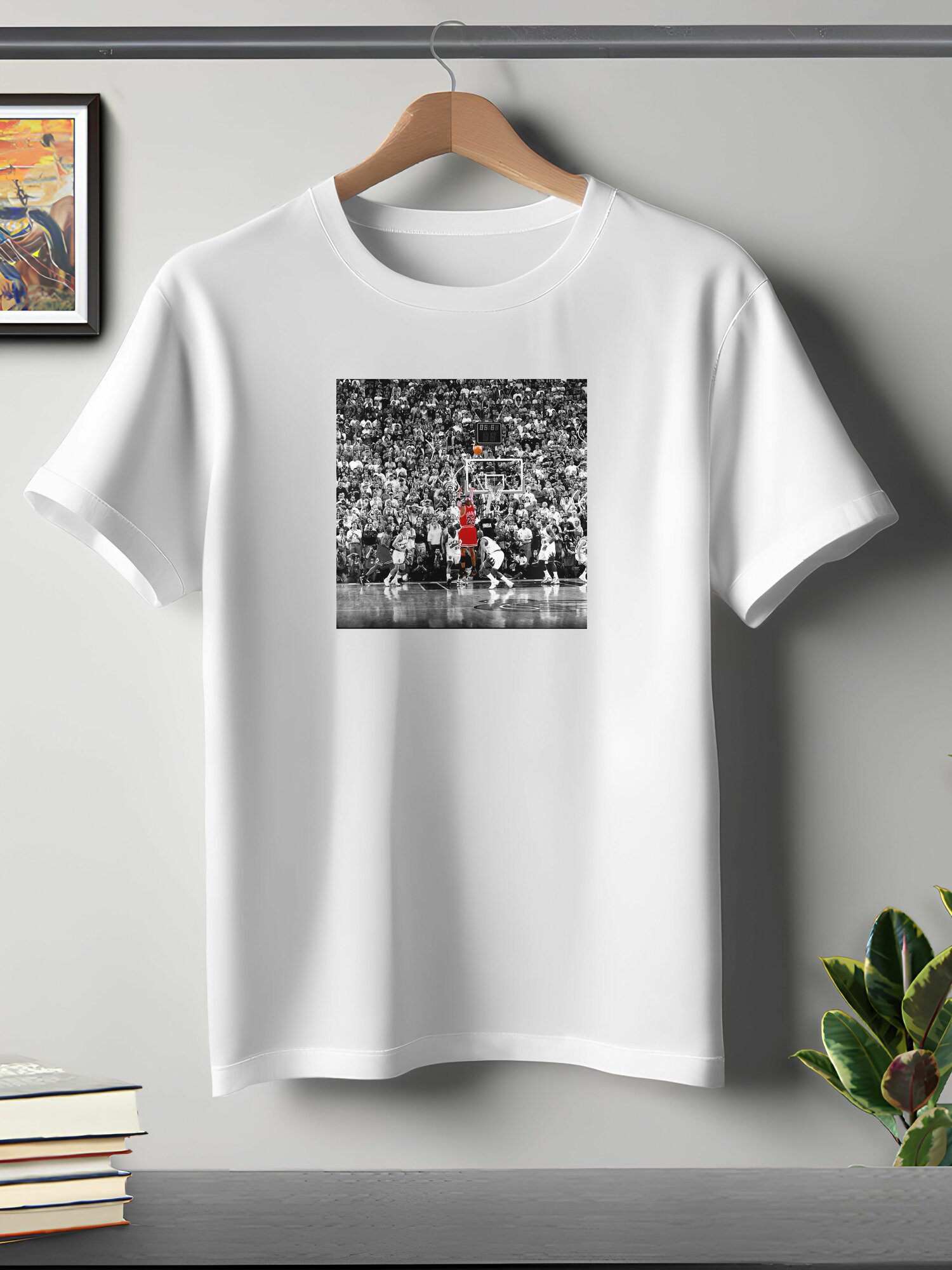 Футболка ONEQ унисекс 48-50 (L) размер с принтом Майкл Джордан, белая