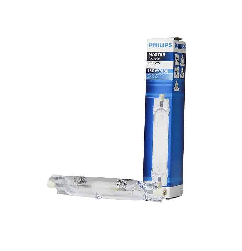 1шт/уп. Лампа Металлогалогенная 150Вт Rx7s TS 12750Лм 3000К D-22mm L-135mm МГЛ Газоразрядная Свет Теплый белый Philips, уп. 1шт
