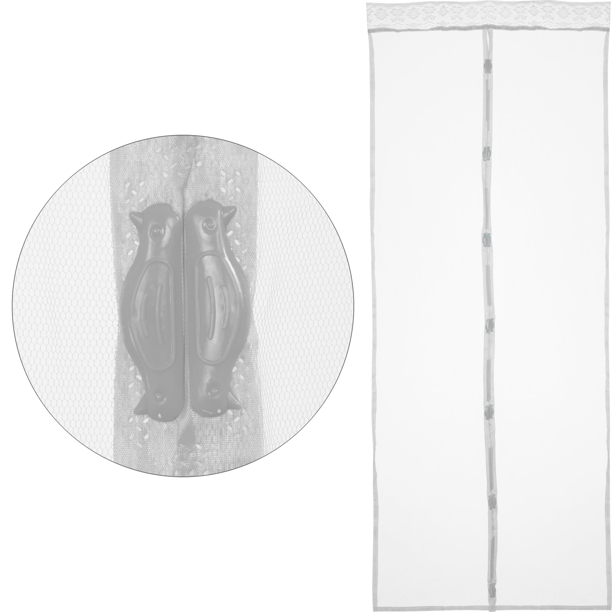 Сетка антимоскитная "Капутомоскито" на магнитах "Птички" белый