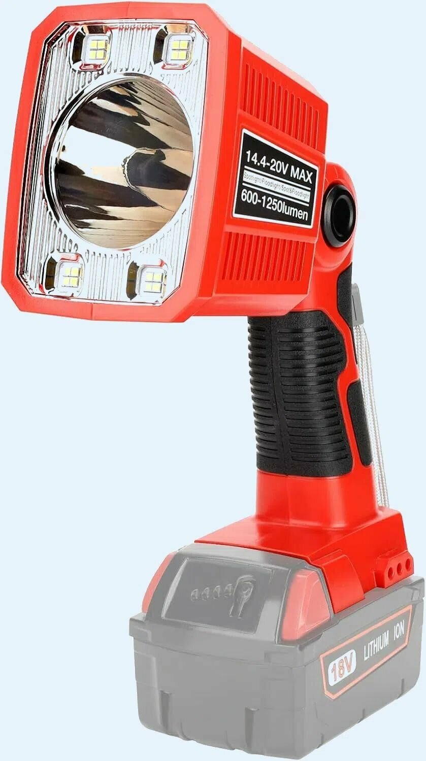 Светодиодный фонарь 1250LM для литий-ионных аккумуляторов Milwaukee m18 для кемпинга, авторемонта, аварийного освещения и освещения рабочей площадки (аккумуляторы не входят в комплект)