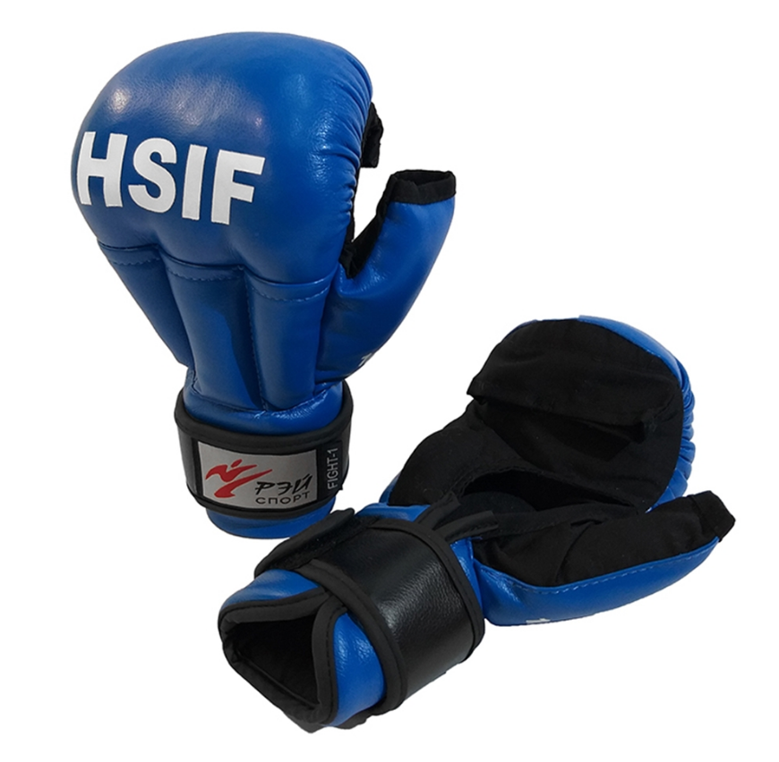 С4ИХ12 Перчатки для Рукопашного боя FIGHT-1, 12oz, искожа, р. M (цвет синий HSIF)
