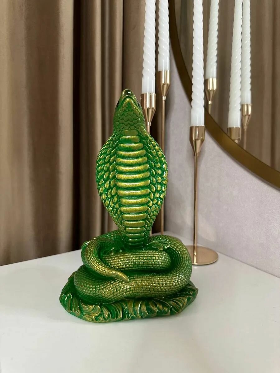 Статуэтка змея символ года 2025, гипсовая фигура "Астафьев декор"