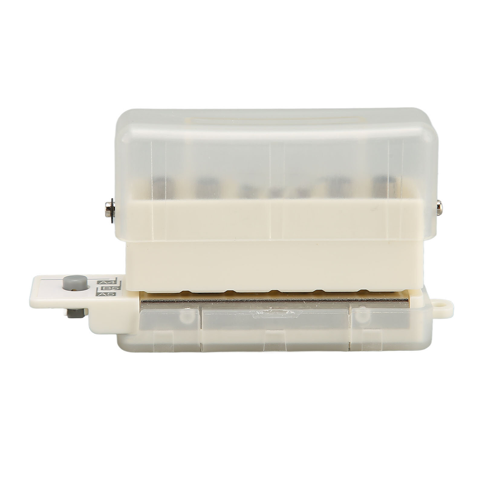 Портативныйдыроколна6отверстий, симпатичныйдизайн, ABS-пластик, ручноеуправление, глубинапробивания7мм, настольныйдыроколдляофиса, прозрачный.