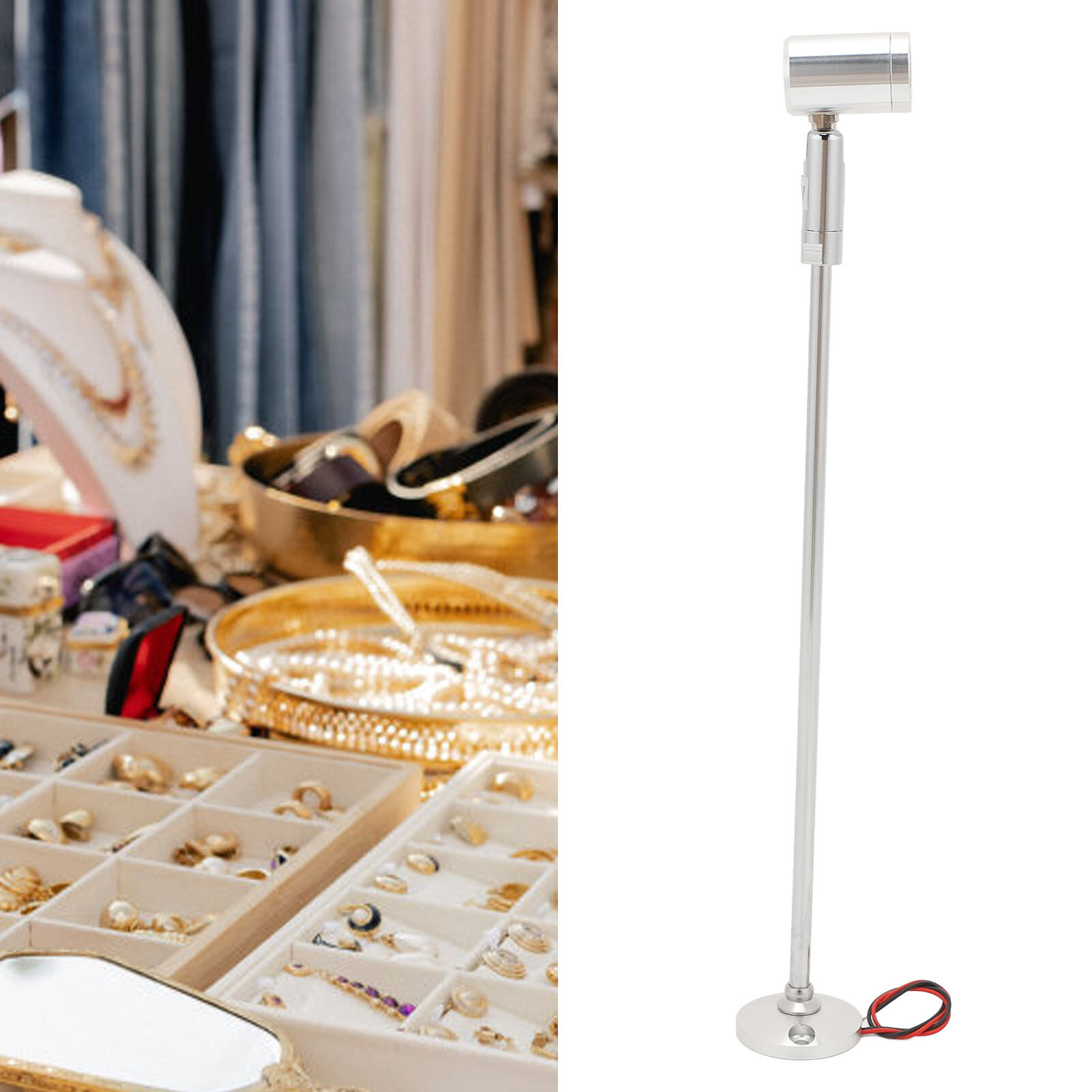 Луч для витрины ювелирных изделий DC 12V 1W из алюминиевого сплава поворотный маленький настенный светодиодный акцентный свет для помещений теплый