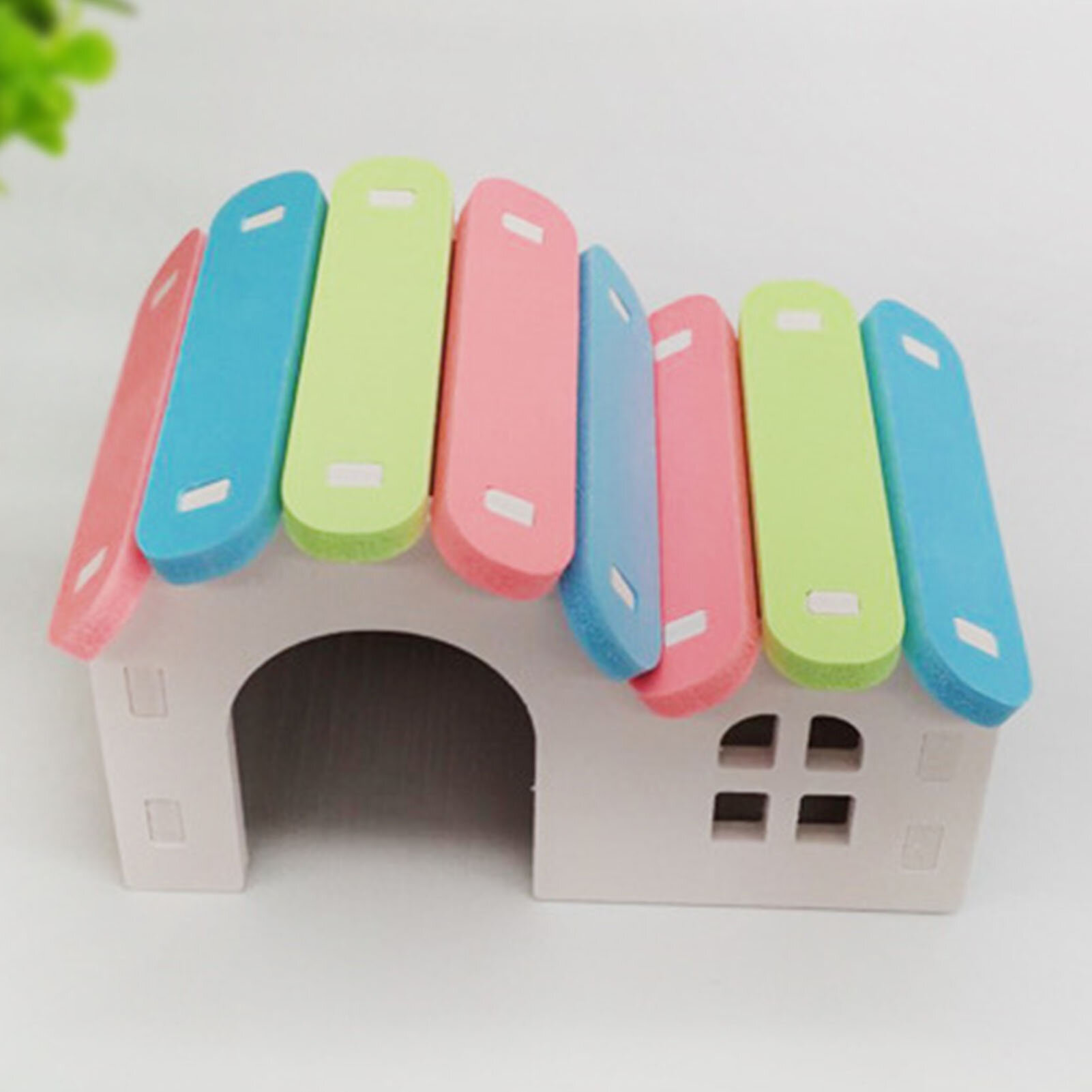 Домик для хомяка, прочный красочный домик для убежища для маленьких животных, домик для мышей-хомяков, маленький домик для пушистых животных, Радужный домик