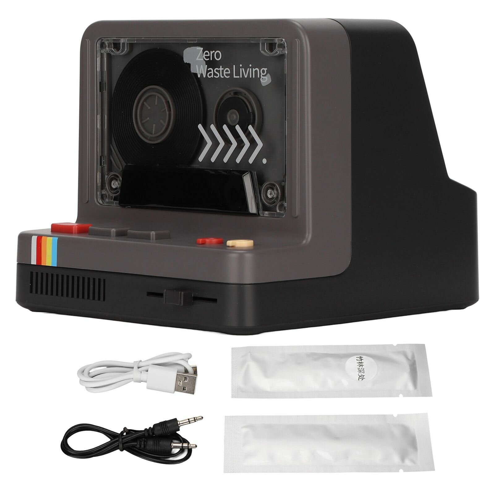 Портативный кассетный проигрыватель Bluetooth в стиле ретро, стереофонический музыкальный проигрыватель с Bluetooth AUX и поддержкой карт памяти, черный