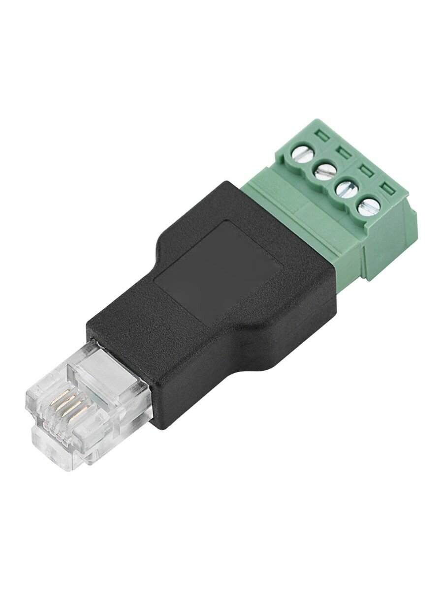 Разъем Ethernet RJ11 6P4C с 4-контактным винтовым зажимом для безопасного и надежного соединения, прочный и устойчивый к коррозии.
