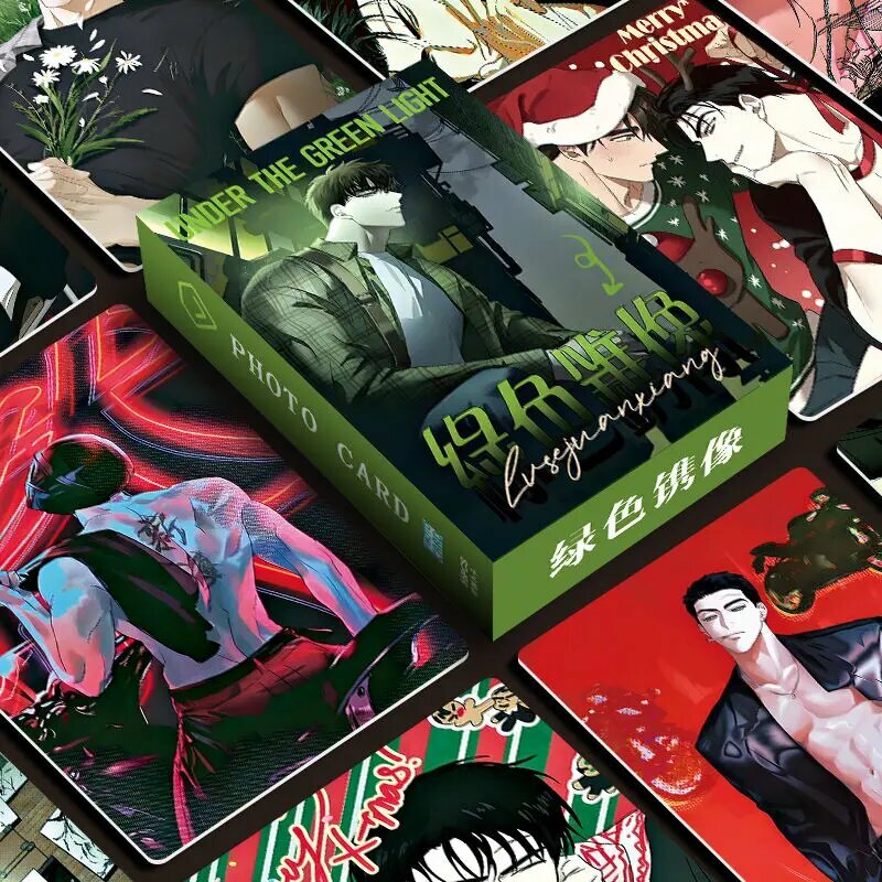 55 шт./набор, открытки с выгравированными зелеными фотокартами