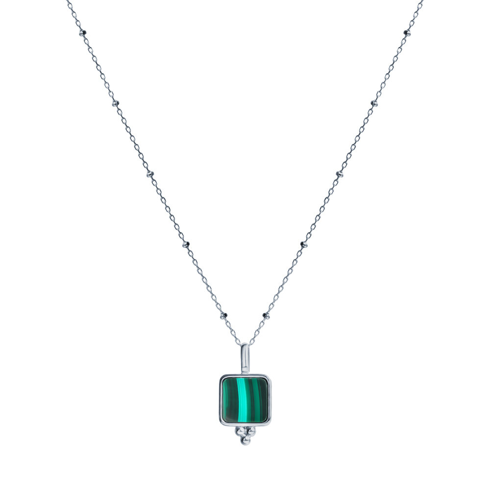 Подвеска ELEMENT47, серебро, 925 проба, малахит