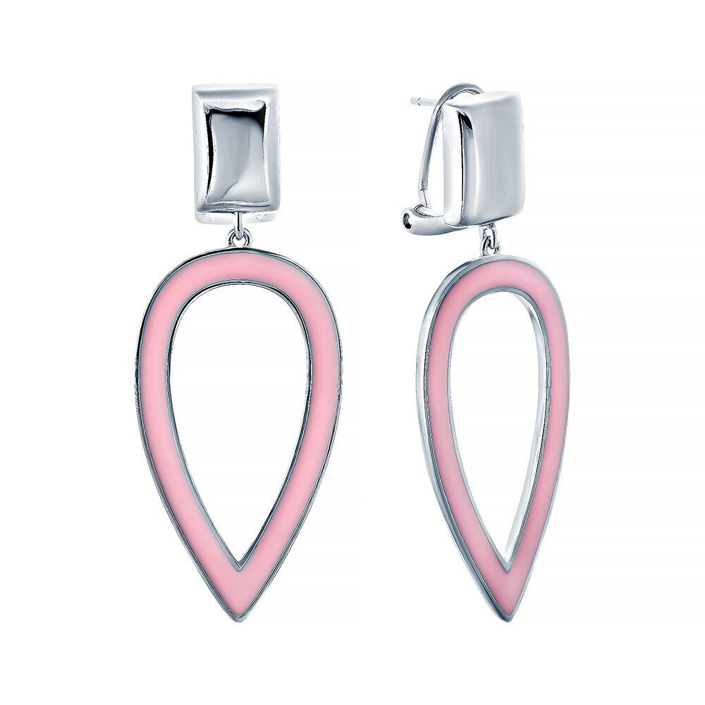 Серьги, серебро, 925 проба, эмаль