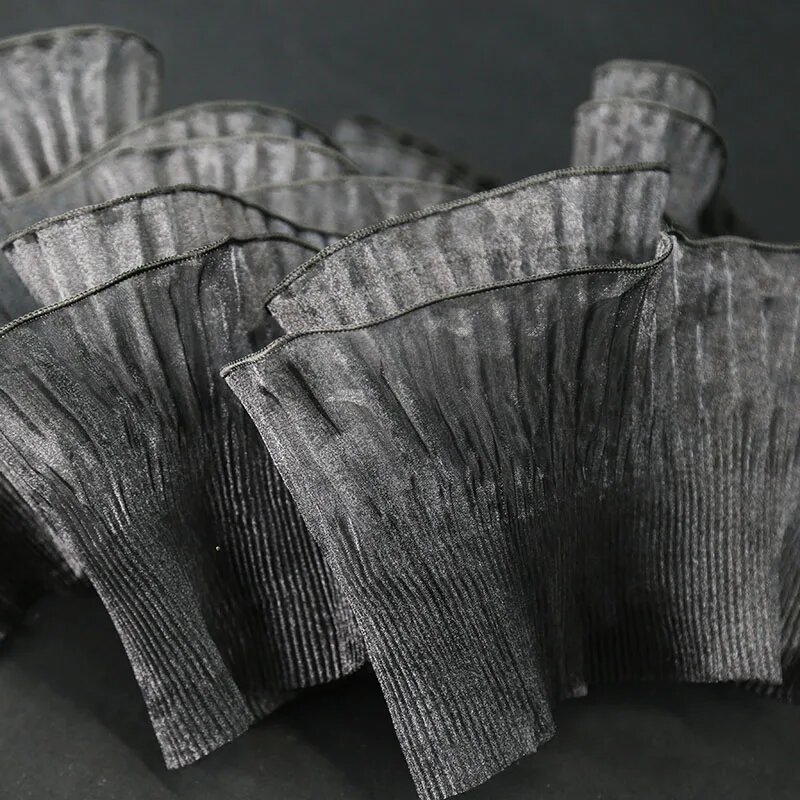 Кружево полиэстер 3 метра большая волна Серый, 10, 5 Yards X 15 CM