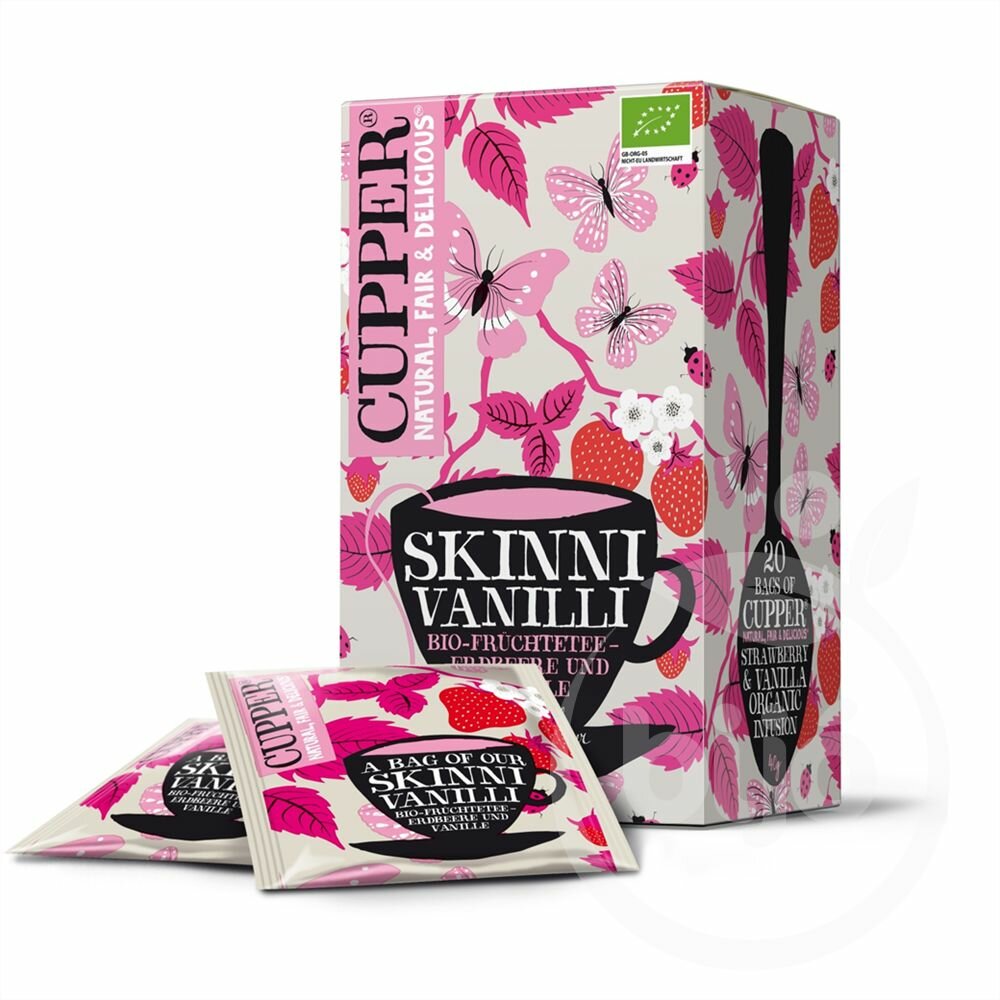 Чай фруктовый Cupper (Natural) Skinny Vanilly с клубникой и ванилью, 20 пак, 40 г (Финляндия)