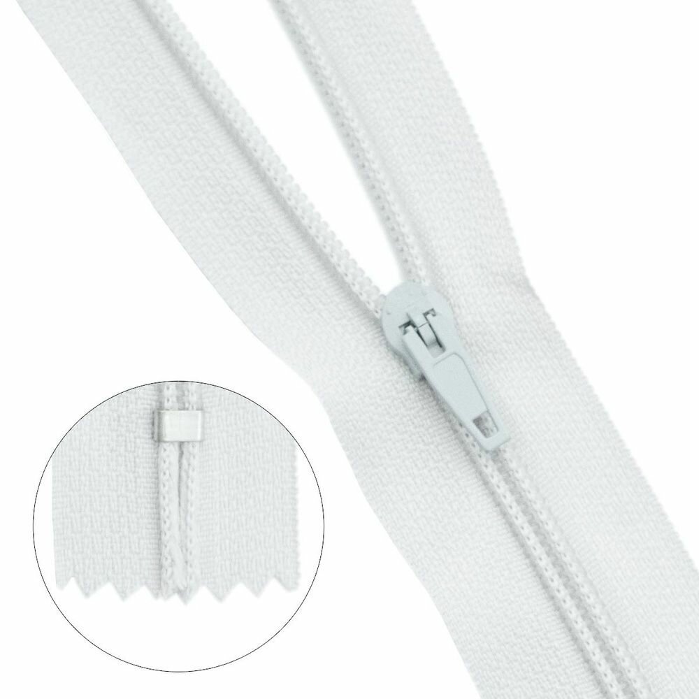 Молния айрис брючная 16 см 501 белый, 10 шт