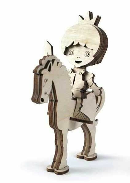 Конструктор Lemmo "Принц на лошади", 3D, дерево