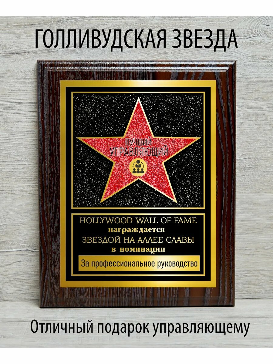 Голливудская звезда диплом "Лучший управляющий"
