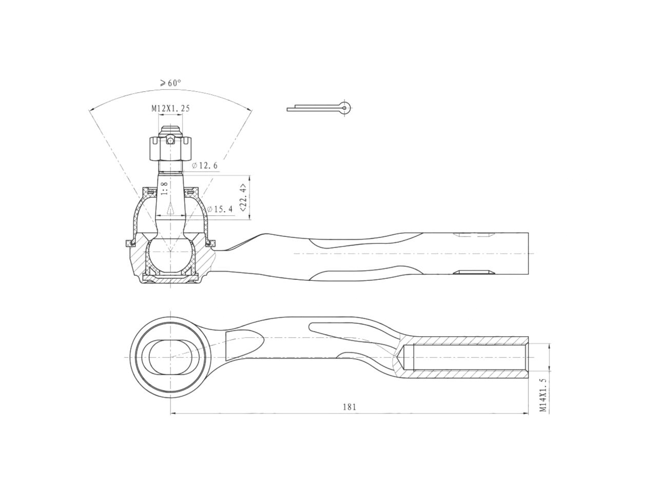 UNIO SSP-10170 (GHT232290 / GHT232290A / GJR932290) наконечник рулевой левый Mazda (Мазда) 6 III 12-, 3 III 13-