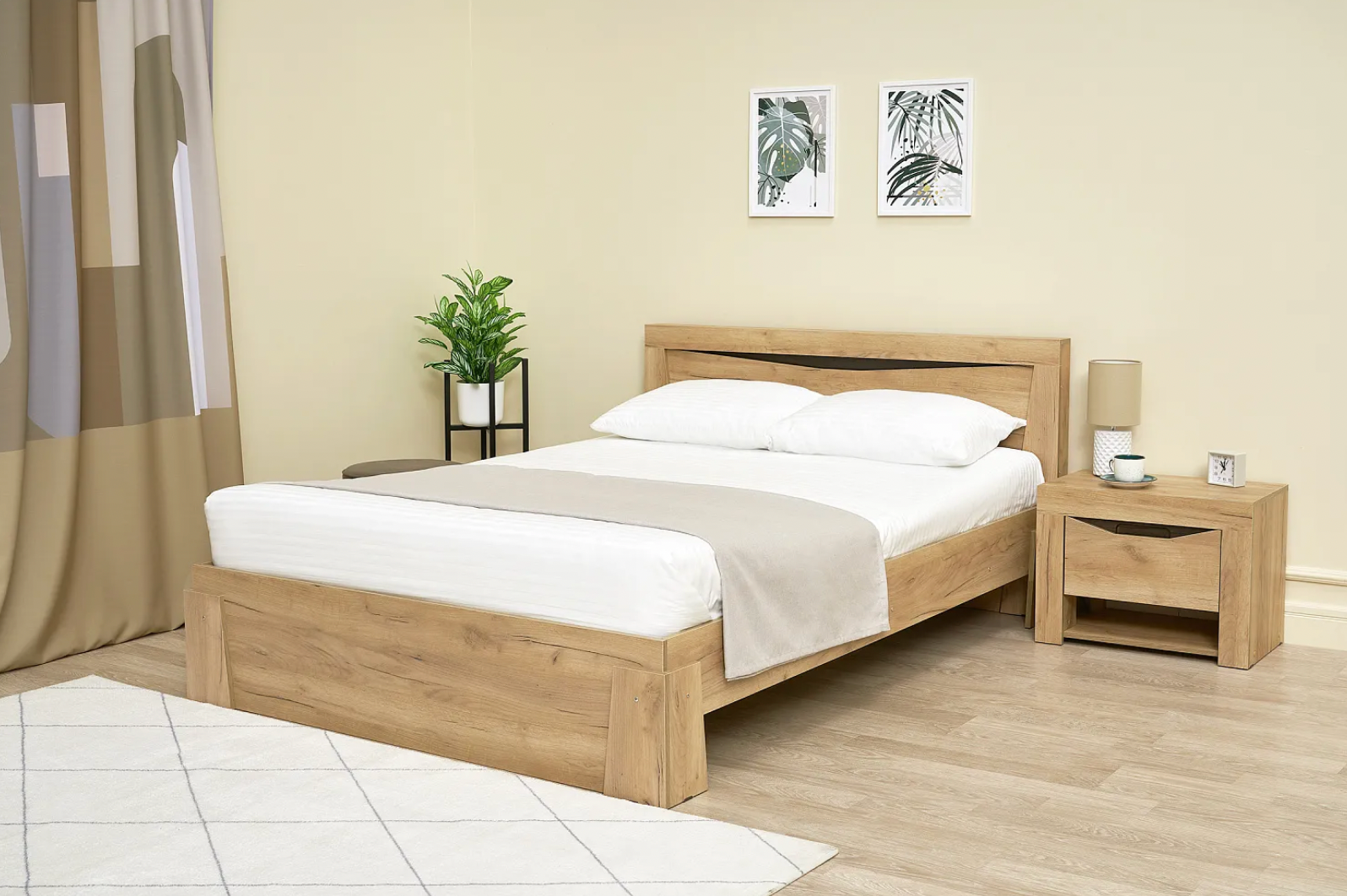 Кровать "Паола" КР 704 (1500х844х2120 мм), дуб крафт золото с настилом