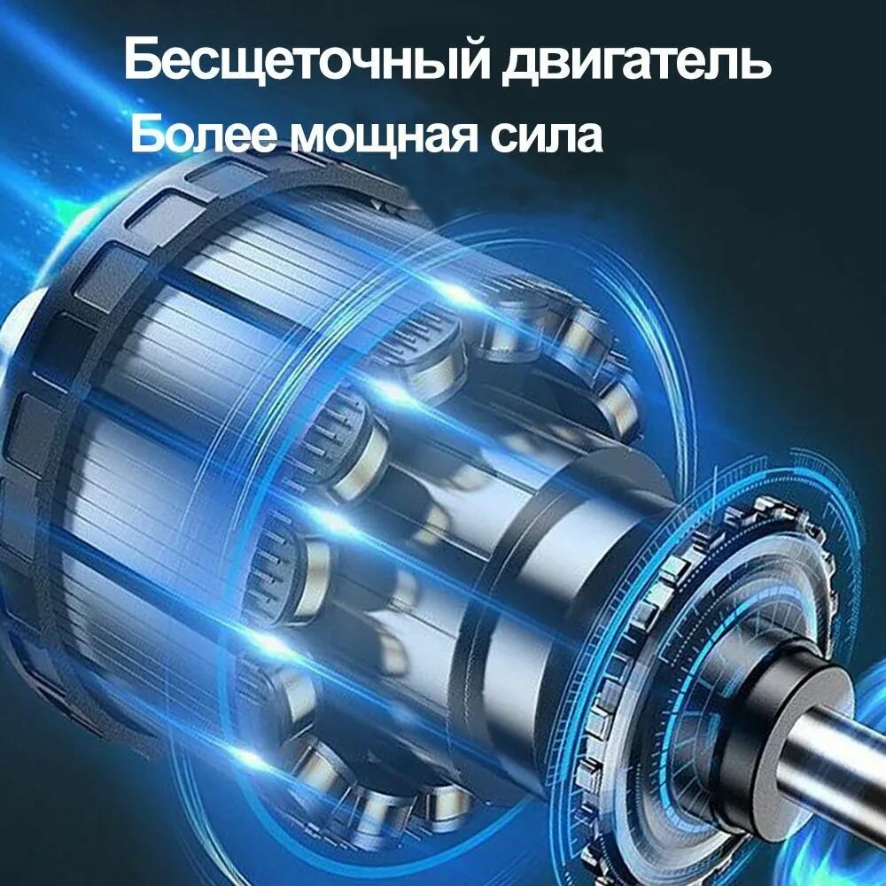 Электрическая угловая шлифовальная машина OKALEE, бесщеточный двигатель OKALEE, 125мм, 19500об/мин, 2300Вт-2 АКБ 9,0 Ач