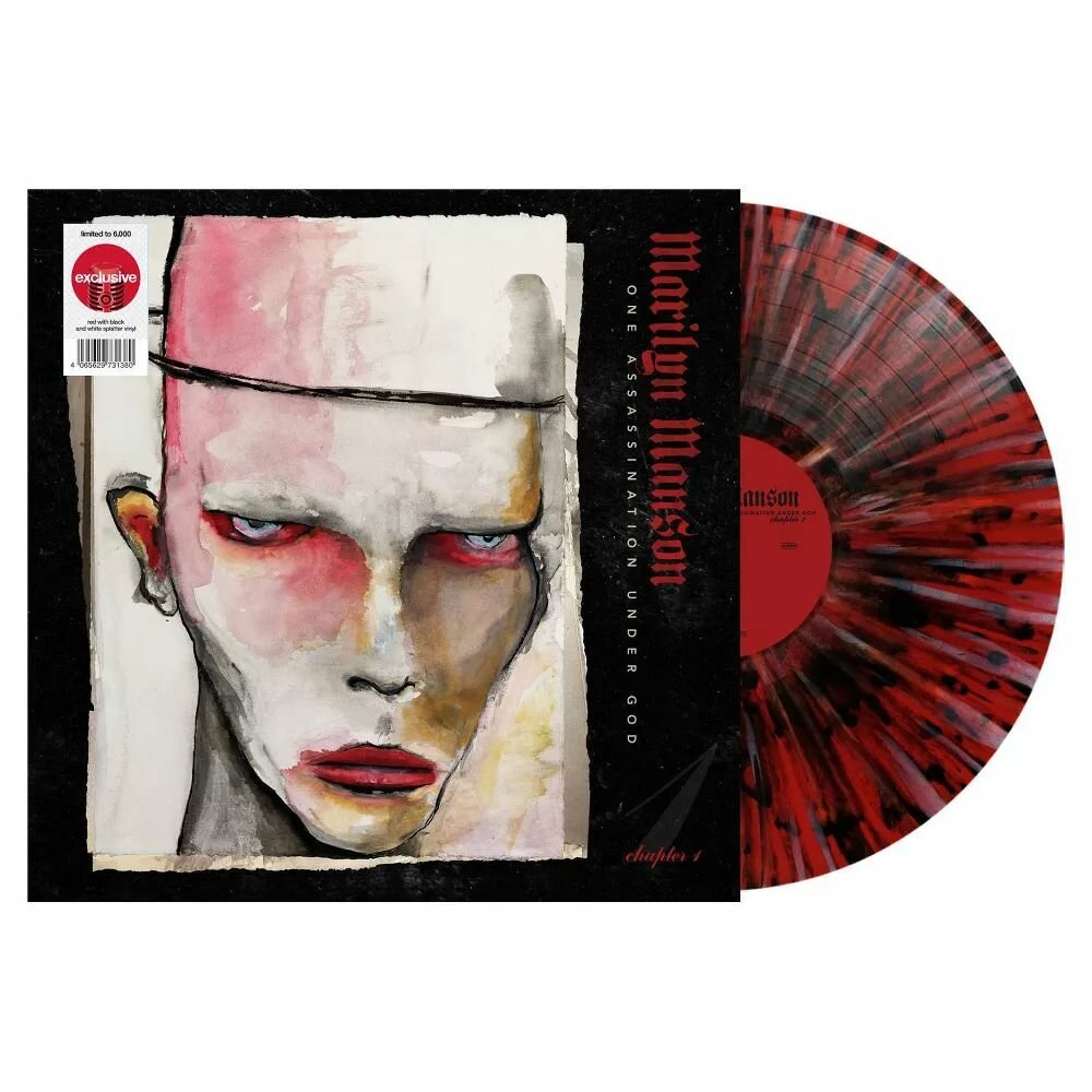 Marilyn Manson - One Assassination Under God (6000шт в мире Red With Black-White Splatter USA Limited) Цвет: Красный с Черно-Белыми Брызгами, Виниловая Пластинка от Мэрилин Мэнсон + Постер