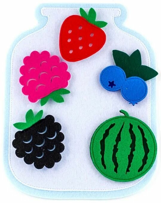 Детская развивающая игра "Банка с ягодами" для юного повара, игрушка из фетра на липучках, сюжетно-ролевой набор, счётный материал