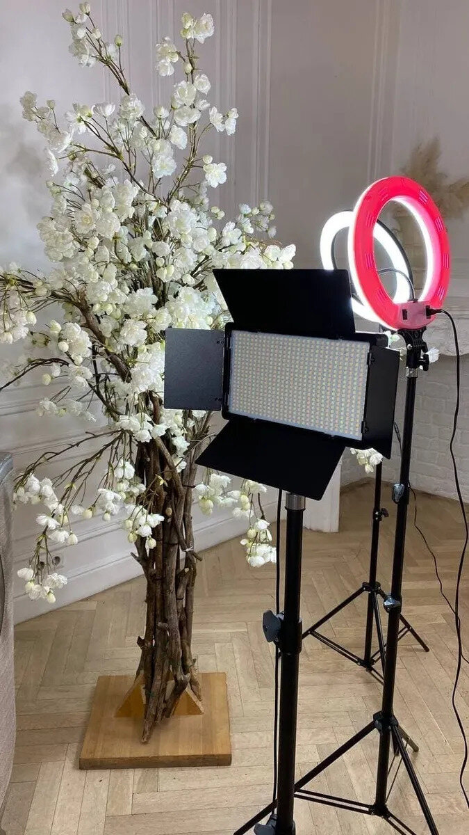 Светодиодная панель со шторками для фотосъемки и штативом, LED 800 / Cвет для фото / Видеосвет