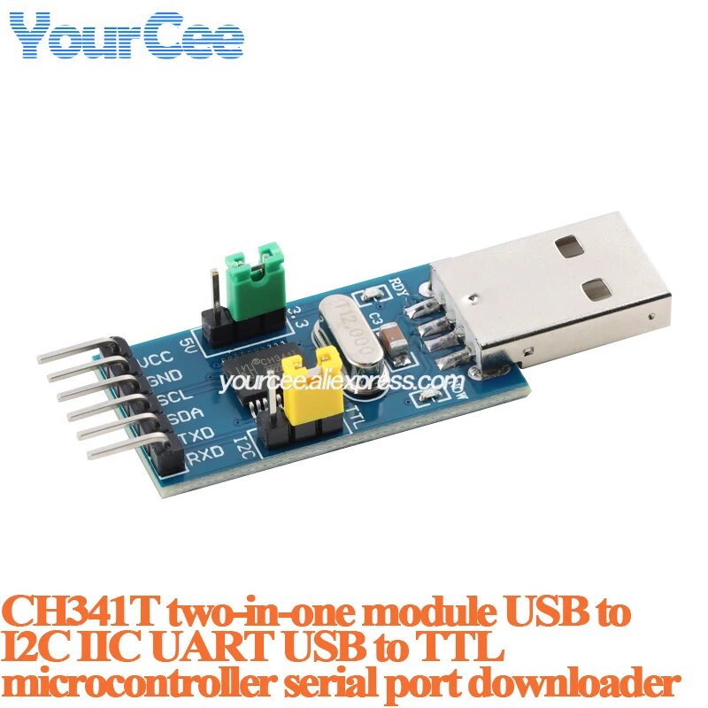 USB к TTL UART конвертер модуль CH9340 1pc, CH341T 2 in 1 Module