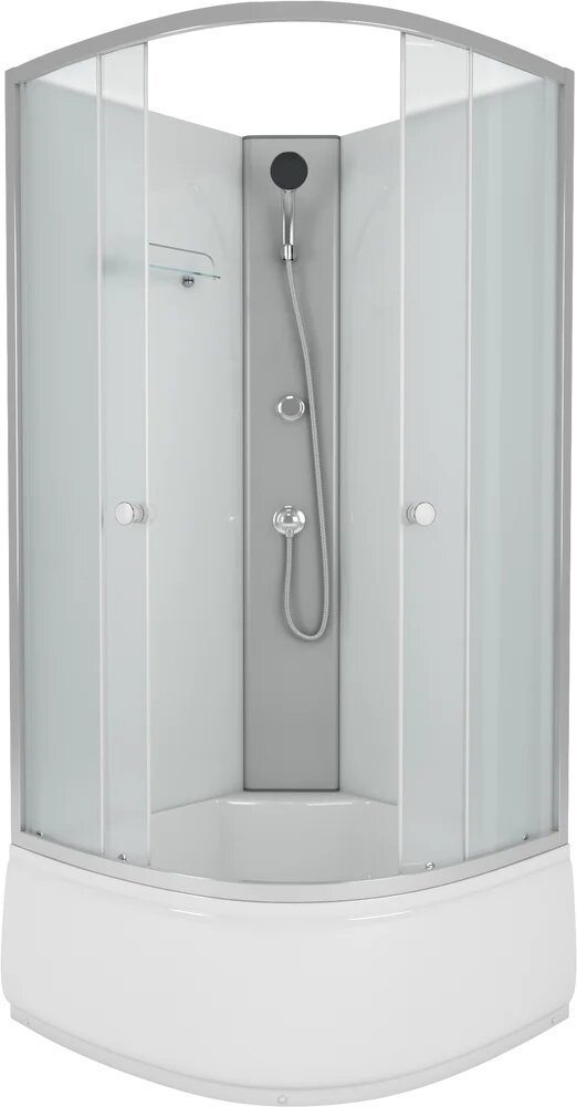 Душевая кабина Niagara Eco E90/40/MT/BK стеклянная, 90x90, высокий поддон, открытая (без крыши), с сиденьем, без гидромассажа