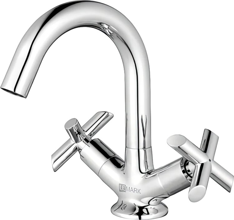 Смеситель для раковины Lemark Practica LM7507C хром, глянцевый, кран для ванной в раковину, из латуни, с поворотным изливом