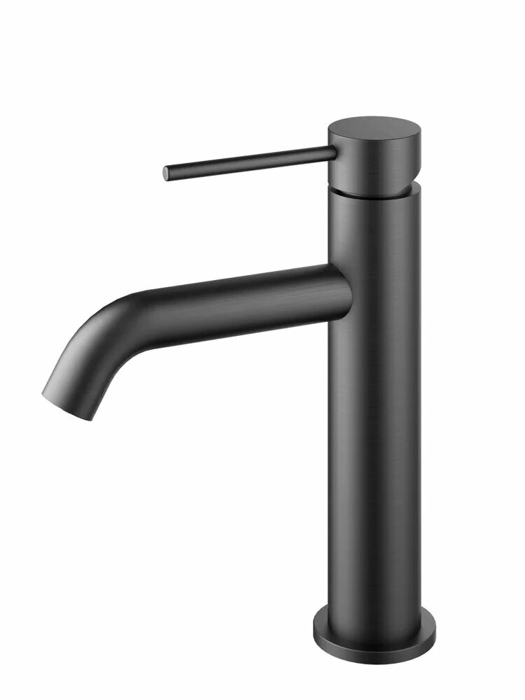 Смеситель для раковины Vincea City VBF-2C1GM вороненая сталь, матовый, кран для ванной в раковину, из нержавеющей стали, рычажный, с керамическим картриджем