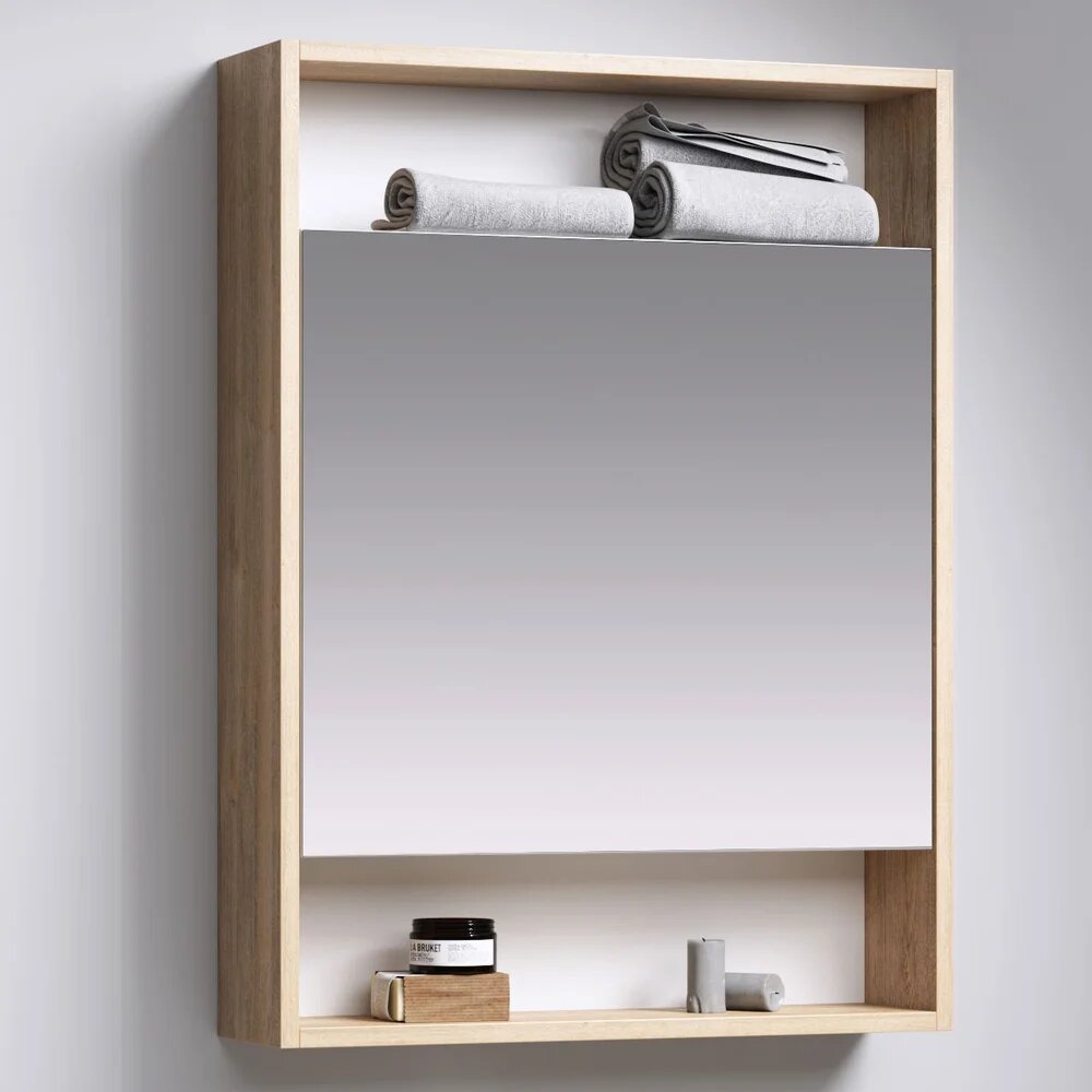Зеркало-шкаф Aqwella City 60 с боковыми полками, 60 см, в скандинавском стиле, зеркало настенное в ванную