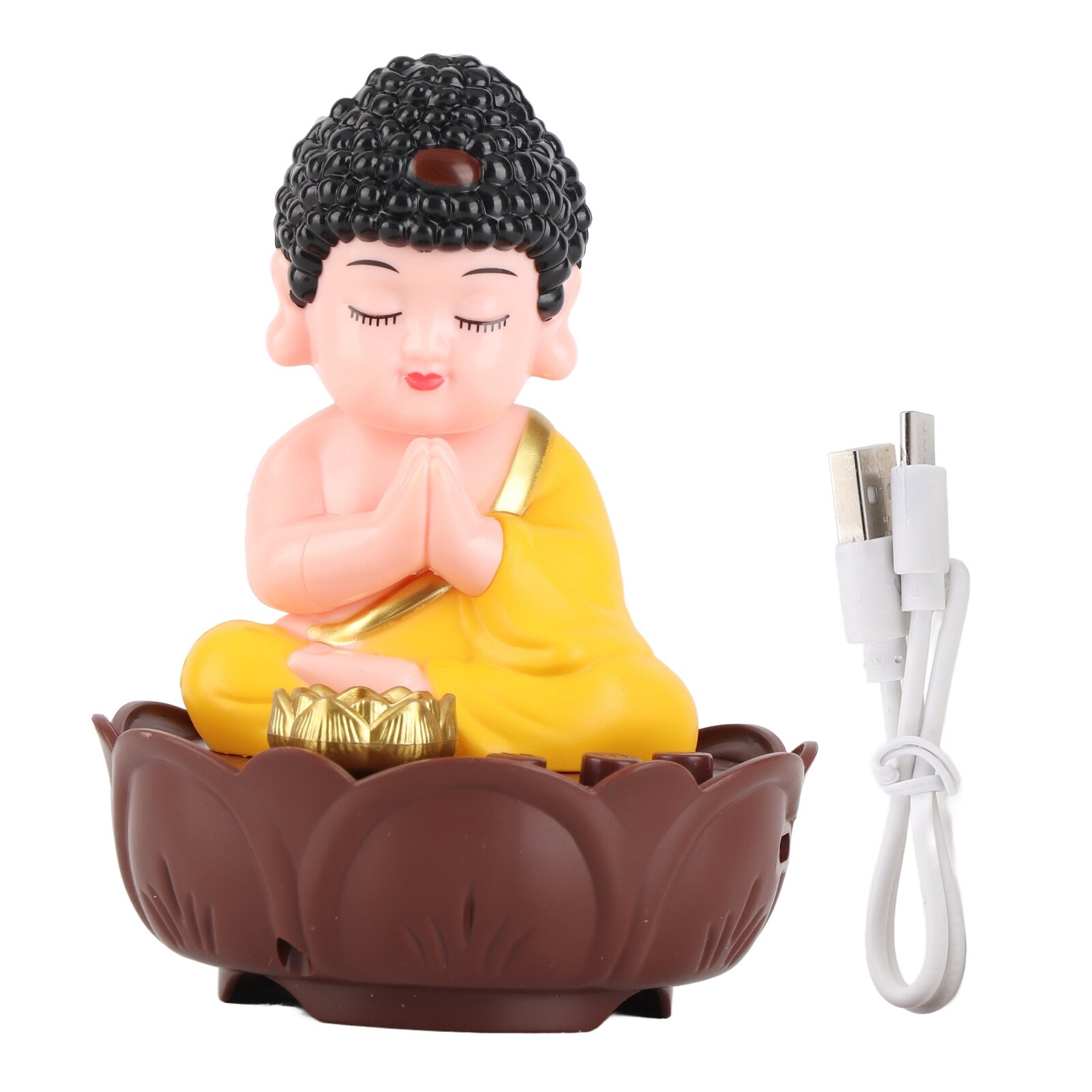 Фигурка Поющего Будды, зарядка через USB, настольная декоративная статуя Будды со звуком для стола, приборной панели автомобиля, ресторана