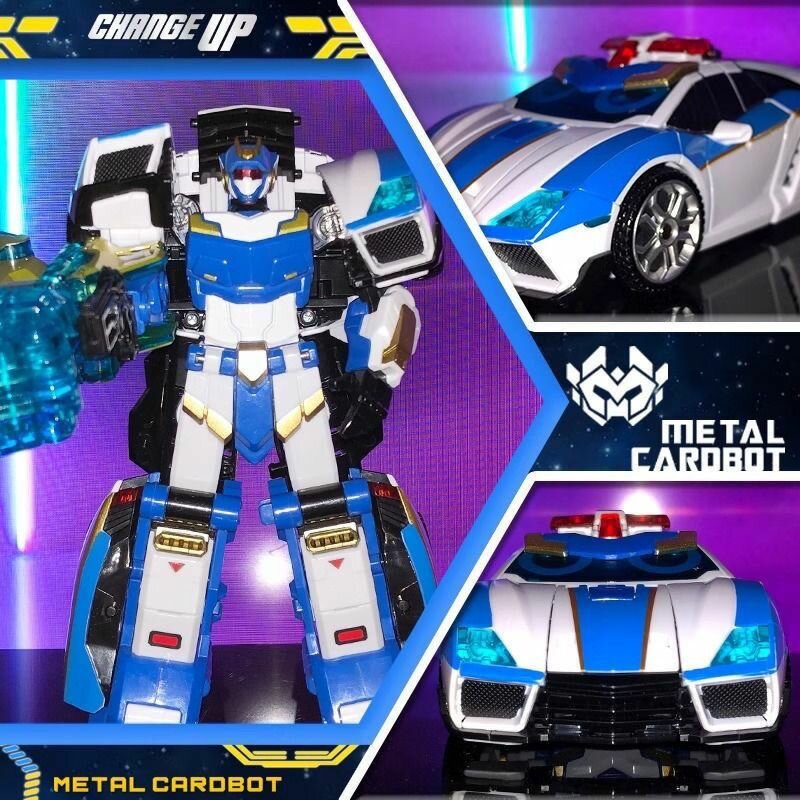 Метал Кард Бот. Блю Коп трансформер 17 см S1. METALCARDBOT