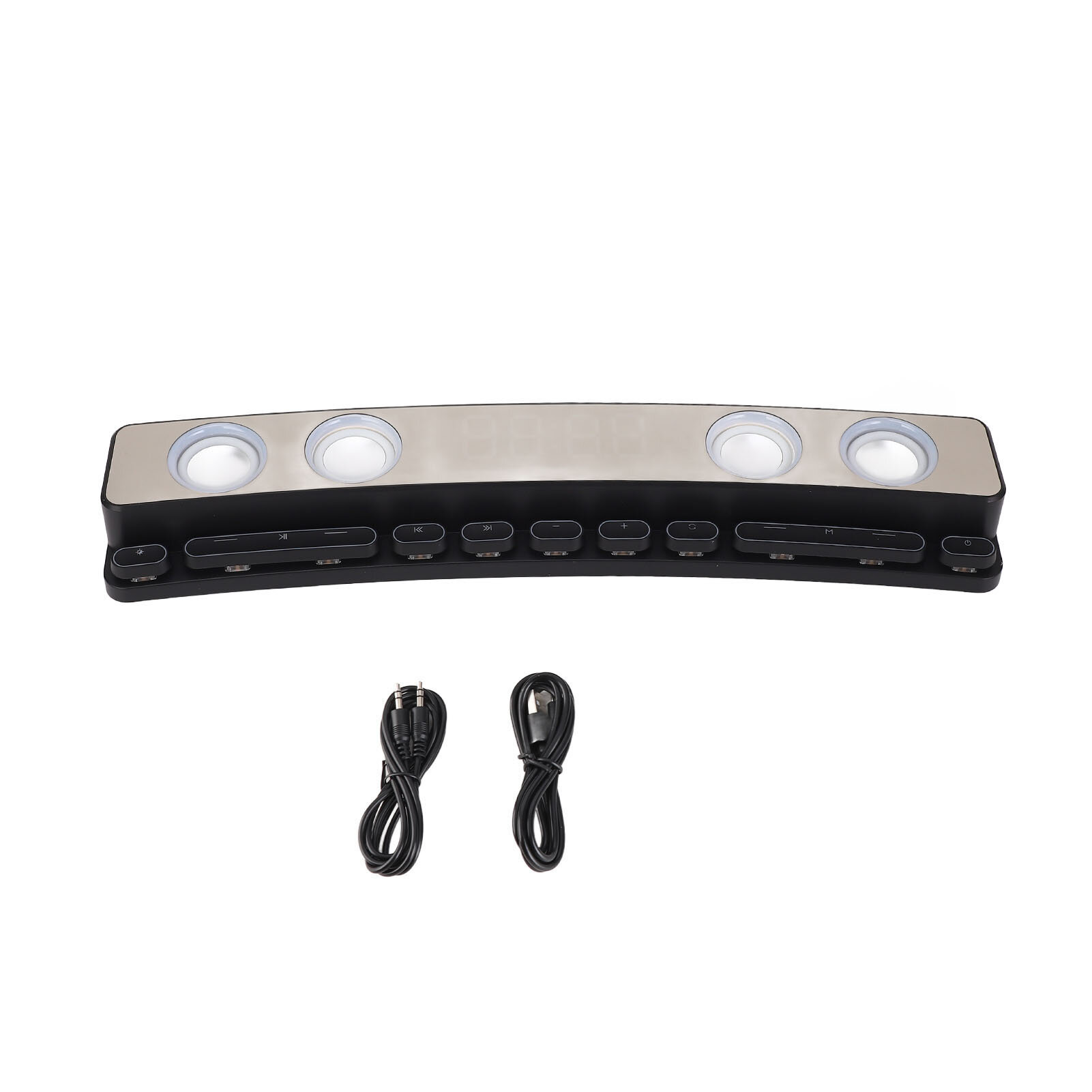 Компьютерная акустическая система Bluetooth, HiFi сабвуфер, динамическая RGB-подсветка, игровая консоль для ПК, FM-радио, будильник, 9 механических клавиш.