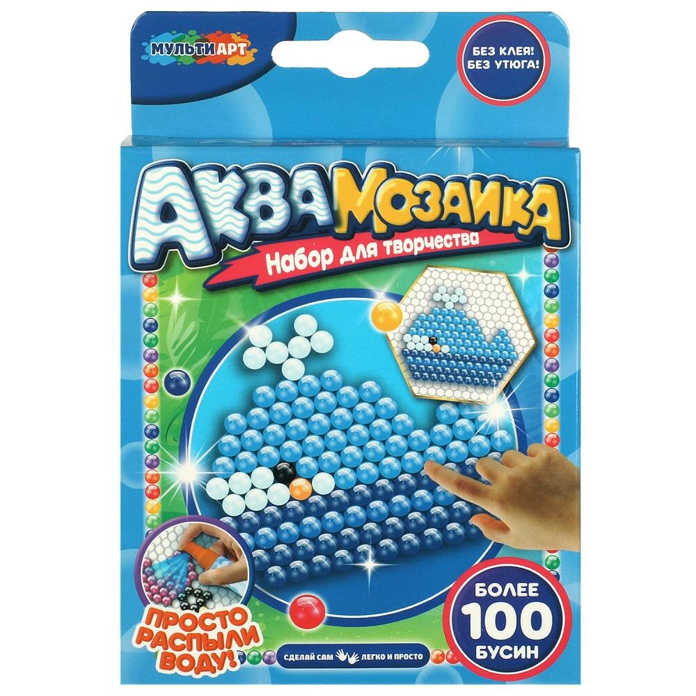Аквамозаика 100 бусин "Кит" MultiArt AB-100SK
