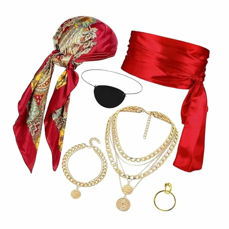 1 комплект из 6 предметов, набор аксессуаров для костюмированной вечеринки в стиле пиратского косплея из 6 предметов для выпускного вечера