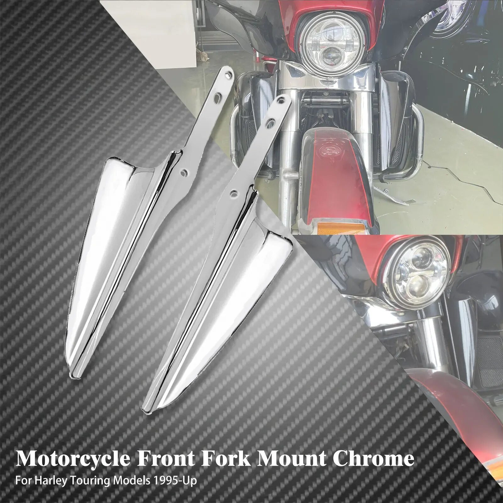 Передняя вилка мотоцикла, дефлекторы лобового стекла, обтекатель ветрового крепления для Harley Touring Electra Glide FLTX FLHXS Road King FLHR 95-22, Chrome Deflector
