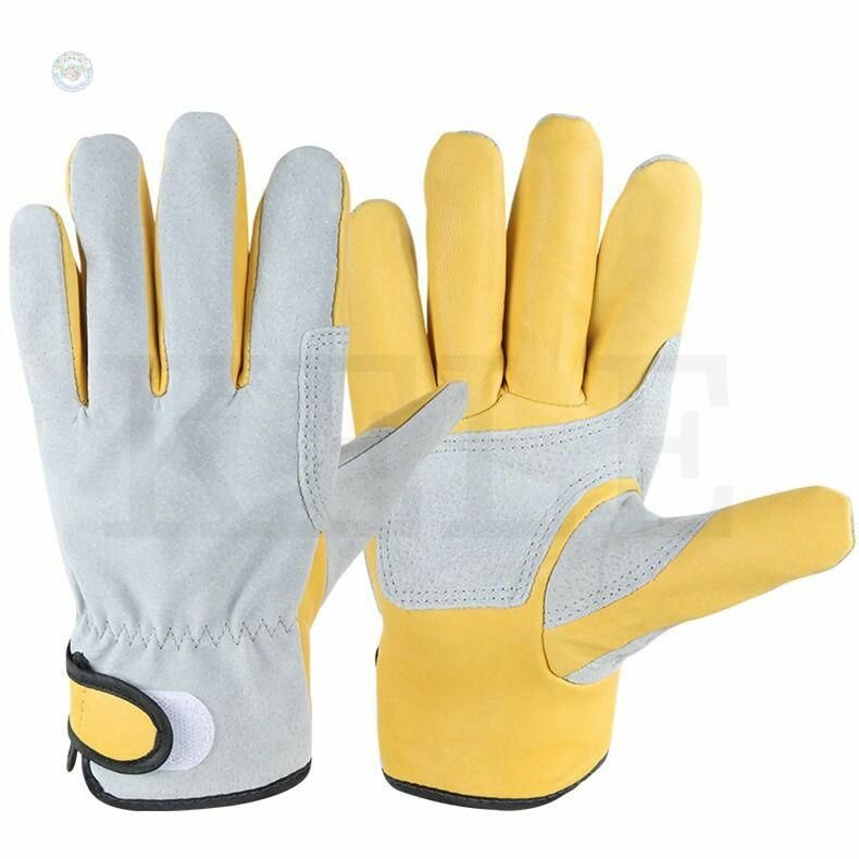 Краги сварщика из прочной коровьей кожи, жаропрочные рабочие перчатки для сварки, строительства и мастерской, усиленная ладонь и безшовный указательный палец