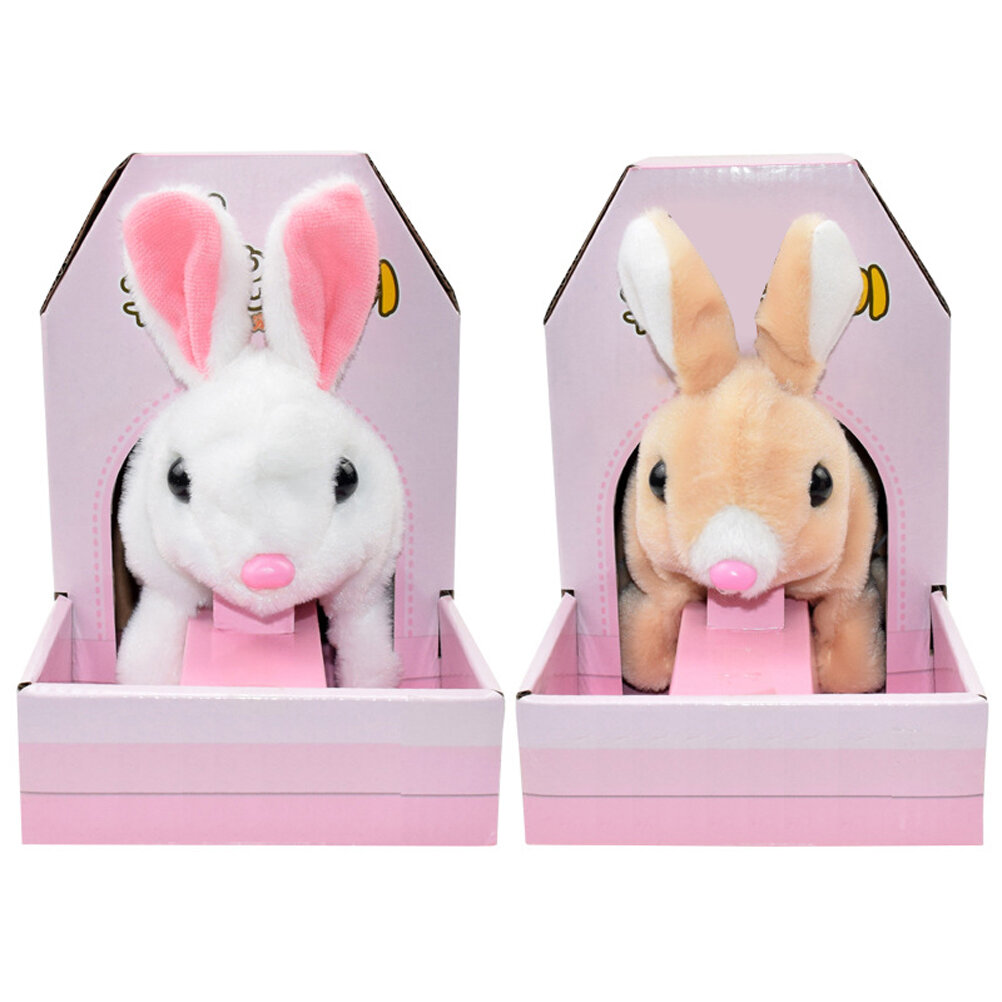 Электрическая игрушка-пухлый кролик с подвижными ушками и звуковыми эффектами, подарочный интерактивный зайчик для детей