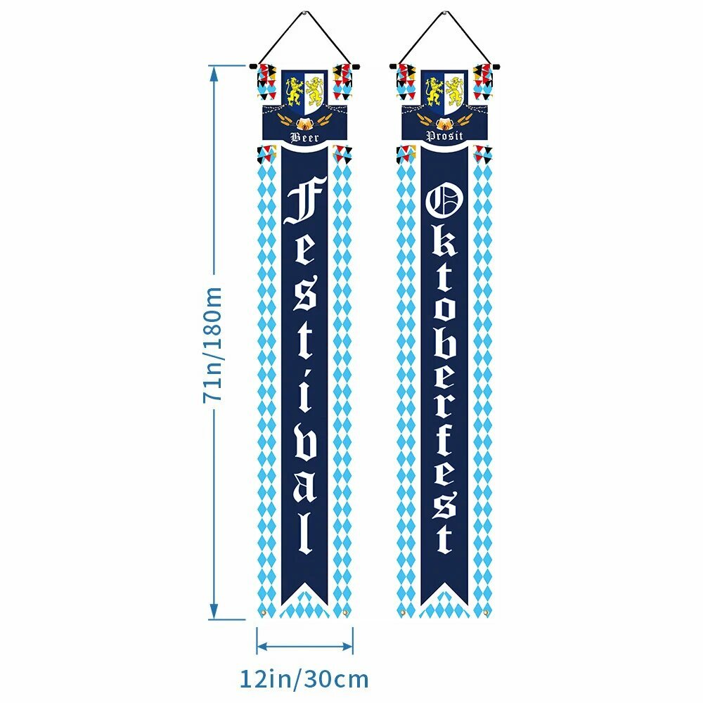 Сине-белый флаг Октоберфест из полиэстера